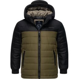 Ragwear Jungen Winterjacke "Coolio Blocks", schwarz, Gr. 128, Au&szlig;enmaterial: 100% Polyester; Innenfutter: 100% Polyester; Wattierung: 100% Polyester,