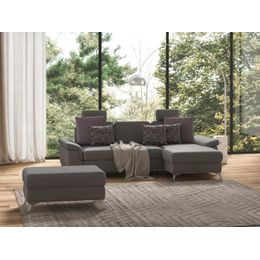 Sit & More Ecksofa SIT & MORE, B:277cm H:89cm T:170cm, grau, Wohnzimmer, Sofas, "Padua L-Form", inklusive Sitztiefenverstellung, Armteilfunktion und Federkern