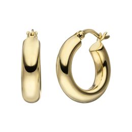 Jobo Damen Paar Creolen, 16,9mm, Silber 925 (Sterlingsilber), gold, Silber 925 (Sterlingsilber), Ohrringe, 925 Silber vergoldet