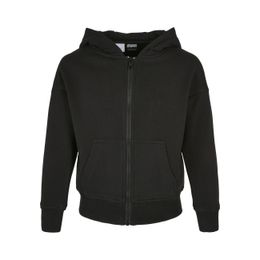 Urban Classics M&auml;dchen Sweatjacke "Urban Classics Damen Girls Organic Terry Zip Hoody"schwarz, Gr. 122, unifarben, 100% Baumwolle (Bio), Sweatjacken