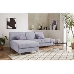 Sit & More Ecksofa SIT & MORE, B:246cm H:89cm T:165cm, silber, Wohnzimmer, Sofas, "Clio L-Form", wahlweise mit Bettfunktion oder Vorziehsitz und Bettkasten,