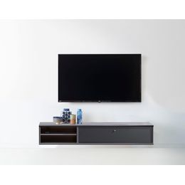 TV-Board, B:133cm H:23cm T:32,5cm, wei&szlig;, HAMMEL FURNITURE, MDF, Massivholz, Spanplatte, Stoff, Sideboards, "Mistral Fernsehschrank, Medienm&ouml;bel,