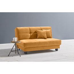 ell+ell Schlafsofa ELL + ELL, B:145cm H:90cm T:100cm, gelb, 100% Polyester, Jugendzimmer, Sofas, "Tilda", Breite 145 cm, inkl. 2 Zierkissen