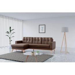 Sit & More Ecksofa SIT & MORE, B:279cm H:90cm T:167cm, braun, 100% PES, Wohnzimmer, Sofas, "Lavida L-Form", wahlweise mit Kippfunktion und Bettkasten