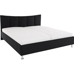 Polsterbett, B:190cm L:210cm, schwarz, Westfalia Schlafkomfort, Bezug Bett: Microfaser (100% Polyester);Bonnell-Federkernmatratze: Mischgewebe (51%