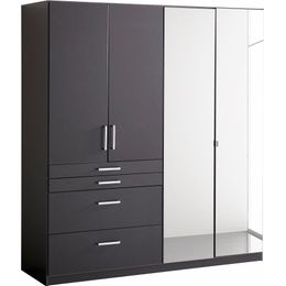 Kleiderschrank Rauch, B:181cm H:197cm T:54cm, grau, Holzwerkstoff, Kinderzimmer, Schr&auml;nke, "Harburg Bestseller im Schlafzimmer", Schlafzimmerschrank