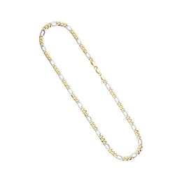 Jobo Damen Goldkette "Figarokette", Gelbgold 333 Wei&szlig;gold 333, L: 45, gold, Gelbgold 333, Wei&szlig;gold 333, Halsketten, 333 Gold bicolor 45 cm