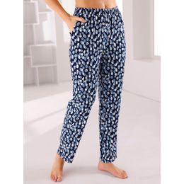 feel good Damen Jogginghose, Gr. 48, blau, 100% Baumwolle, bedruckt, gemustert, mehrfarbig, Hosen
