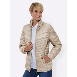 Casual Looks Damen Steppjacke, beige, Gr. 42, unifarben, 100% Polyester, Jacken