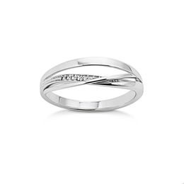 OROLINO Damen Fingerring "Gold 585 mit 6x Brillant zus. 0,03ct.", 052 (16,6), 0,03 SI = kleine Einschl&uuml;sse, Gold, wei&szlig;, Gold, Fingerringe