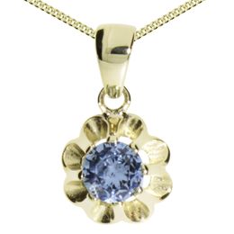 OSTSEE-SCHMUCK Damen Kette und Anh&auml;nger Set "- Pia 6 mm - Gold 333/000 - sy. Aquamarin", 45, gold, Gelbgold 333, Schmuck_Sets
