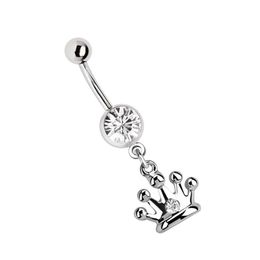 Adelia&acute;s ADELIA ́S Damen Bauchnabelpiercing "Piercing Piercing Bauchnabelpiercing", transparent, Chirurgiestahl, Piercings, 316l Stahl Banane - Anh&auml;nger mit