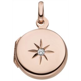 Jobo Damen Medallionanh&auml;nger "Anh&auml;nger Medaillon", Silber 925 (Sterlingsilber), rosa, Silber 925 (Sterlingsilber), Schmuckanh&auml;nger, 925 Silber