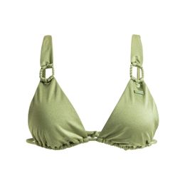 Roxy Damen Triangel-Bikini-Top "Brilho", gr&uuml;n, Gr. M, Obermaterial: 82% Nylon, 18% Elasthan;, Bikini-Oberteile