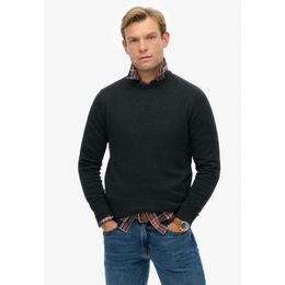 Superdry Herren Strickpullover "ESSENTIALS COTTON JUMPER"charcoal marl, Gr. M, meliert, Strick, Obermaterial: 100% Baumwolle, Pullover