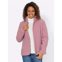 Casual Looks Damen Fleecejacke, lila, Gr. 40, unifarben, 100% Polyester, Jacken