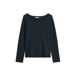 Marc O'Polo Damen Langarmshirt "aus Organic Cotton", blau, Gr. L, MARC O'POLO DENIM, unifarben, Obermaterial: 100% Baumwolle, Shirts