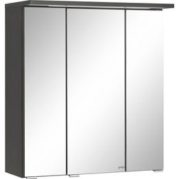 Spiegelschrank Welltime, B:60cm H:66cm T:20cm, grau, Holzwerkstoff, MDF, Badezimmer, Schr&auml;nke, "Lucca", mit LED Beleuchtung
