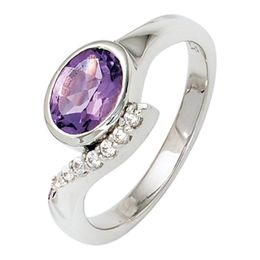 Jobo Damen Silberring, 60, Silber 925 (Sterlingsilber), silber, Silber 925 (Sterlingsilber), Fingerringe, 925 Silber mit Zirkonia