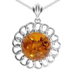 OSTSEE-SCHMUCK Damen Kette mit Anh&auml;nger "- Naomi - Silber 925/000 - Bernstein", 42, Silber 925 (Sterlingsilber), silber, Silber 925 (Sterlingsilber),