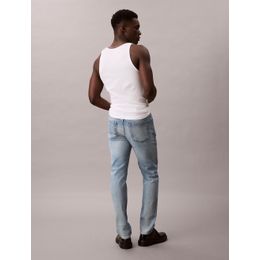 Calvin Klein Herren Slim-fit-Jeansmedway blau, Gr. 38, Denim/Jeans, Obermaterial: 98% Baumwolle, 2% Elasthan, Jeans, used washed, Slim Straight Fit,