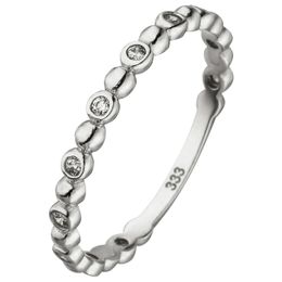 Jobo Damen Fingerring "Kugelring", 60, Wei&szlig;gold 333, wei&szlig;, Wei&szlig;gold 333, Fingerringe, 333 Wei&szlig;gold mit 11 Zirkonia