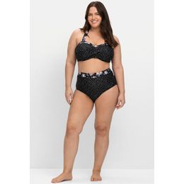sheego Damen Bustier-Bikini-Top, schwarz, Gr. 52, Elasthan, Polyamid, Bikini-Oberteile