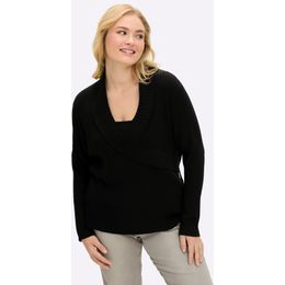 Damen Strickpullover "Pullover", schwarz, Gr. 40, sheego by Joe Browns, unifarben, 90% Polyacryl, 10% Polyamid, Pullover