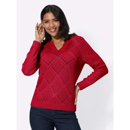 Classic Basics Damen Ajourpullover "Langarm-Pullover", lila, Gr. 48, unifarben, 100% Baumwolle, Pullover