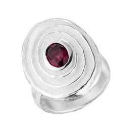 Jobo Damen Silberring, 50, Silber 925 (Sterlingsilber), silber, Silber 925 (Sterlingsilber), Fingerringe, 925 Silber mit Rhodolith