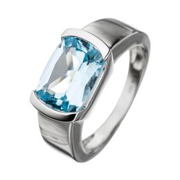 Jobo Damen Goldring, 60, Wei&szlig;gold 585, wei&szlig;, Wei&szlig;gold 585, Fingerringe, 585 Wei&szlig;gold mit Blautopas