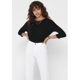 Only Damen 3/4-Arm-Shirt "ONLGLAMOUR 3/4 TOP JRS NOOS", schwarz, Gr. XS, unifarben, Jersey, Obermaterial: 65% Polyester, 30% Viskose, 5% Elasthan,