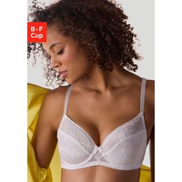 Lascana Damen B&uuml;gel-BH, Gr. 80, wei&szlig;, Spitze, Obermaterial: 88% Polyamid, 12% Elasthan, BHs, aus feiner Jacquardspitze, sexy Dessous
