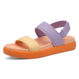 Tamaris Damen Riemchensandale, Gr. 42, lila, Lederimitat, Schuhe, Plateau, Sommerschuh, Klettschuh, Sandalette in veganer Verarbeitung