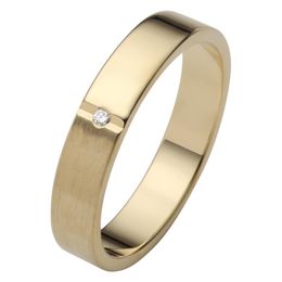 Firetti Damen Trauring "Schmuck Geschenk Gold 750 Hochzeit Ehering "LIEBE"", 64, 0,01 SI = kleine Einschl&uuml;sse mit Brillant, Gelbgold 375, 4mm, gold,