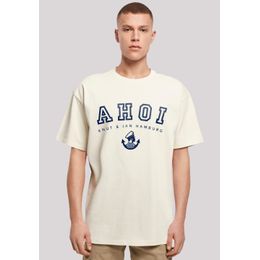 F4NT4STIC Herren T-Shirt "Oversized T-Shirt Ahoi Knut & Jan Hamburg", beige, Gr. XXL, Obermaterial: 100% Baumwolle, Shirts, Print