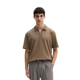 Marc O'Polo Poloshirt MARC O'POLO "aus schwerem Ripp-Jersey", Herren, Gr. XL, frozen taupe, Obermaterial: 100% Baumwolle, unifarben, loose fit, Shirts