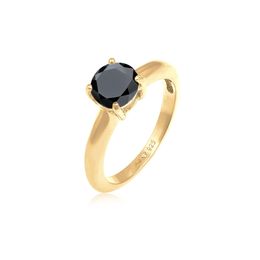 Elli Damen Fingerring "Solit&auml;r Klassisch Zirkonia Verlobung 925 Silber", 58mm,mit Steinen, Silber 925 (Sterlingsilber), 2mm, gelb, Silber 925