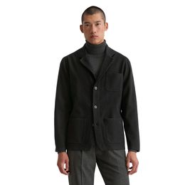 Marc O'Polo MARC O'POLO Herren Strickjacke "aus gewalktem Schurwolle-Mix"schwarz, Gr. M, unifarben, Obermaterial: 88% Schurwolle, 12% Polyamid, Strickjacken