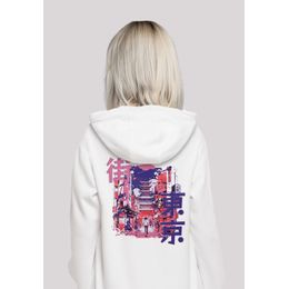 F4NT4STIC Damen Kapuzenpullover "Tokio City", wei&szlig;, Gr. S, Obermaterial: 65% Baumwolle, 35% Polyester, Pullover, Hoodie, Warm, Bequem
