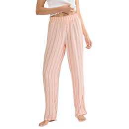 Pyjamahose Triumph "Mix & Match Trousers Viscose 01", Damen, Gr. 42, N-Gr, pink, light combination, Web, Obermaterial: 100% Viskose, bequem lang, Hosen Pyjamahose, Gummizug, gestreift, leicht