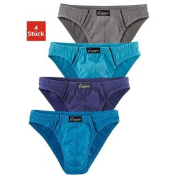 Le Jogger Herren Slip "Minislip", Gr. 8, blau, Jersey, Obermaterial: 95% Baumwolle, 5% Elasthan, unifarben mit Farbeinsatz, Unterhosen, knappe Form,