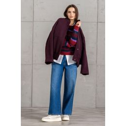 Damen Bomberjacke, lila, Gr. L, SENSES.THE LABEL, unifarben, Web, Material: 82% Polyester, 11% Wolle, 3% Polyamid, 2% Viskose, 2% Polyacryl, Futter: