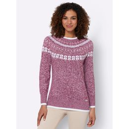 Casual Looks Damen Norwegerpullover "Pullover", bunt, Gr. 40, gemustert, mehrfarbig, meliert, 60% Polyacryl, 40% Baumwolle, Pullover
