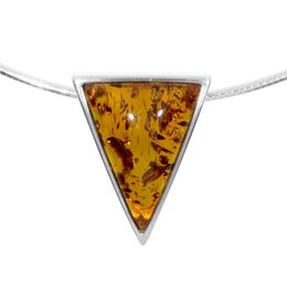 OSTSEE-SCHMUCK Damen Kette mit Anh&auml;nger "- Gleiter-Classic 29 x 22 mm - Silber 925/000 - Bernstein", 45, Silber 925 (Sterlingsilber), silber, Silber