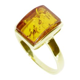 OSTSEE-SCHMUCK Damen Fingerring "- Classic 12x8 mm - Gold 333/000 - Bernstein", 60, gold, Fingerringe