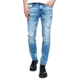 Rusty Neal Herren Straight-Jeans "MINO", blau, Gr. 30, unifarben, 98% Baumwolle, 2% Elasthan, Jeans, in klassischem Look