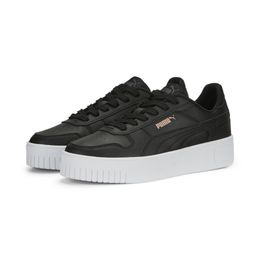 Puma Damen Sneaker "Carina Street Sneakers Damen", Gr. 37, schwarz-wei&szlig;, Obermaterial: Kuhleder, Synthetik, Leder; Futter: Synthetik, Textil;