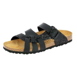 Lico Damen Pantolette "Pantolette Bioline Gleam", Gr. 41, schwarz, Synthetik, Schuhe