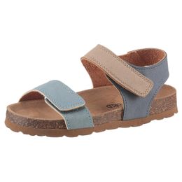 Kidsworld Kinder Riemchensandale, Gr. 33, blau, Velourslederimitat, Schuhe, Sommerschuh, Urlaubschuh, Sandalette mit praktischen Klettriemchen